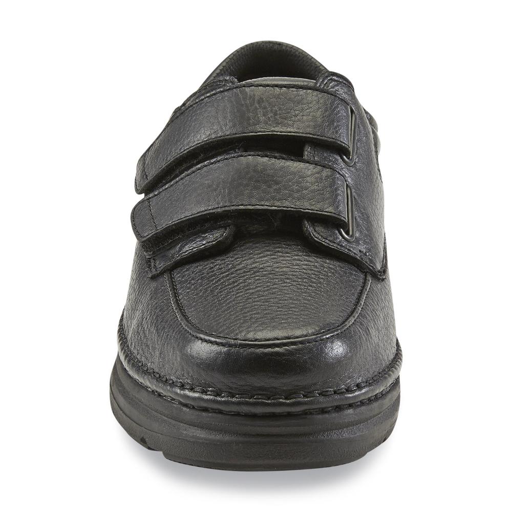 Wonderlite Men's Albert Wide Width Leather Hook and Loop Loafer - Black