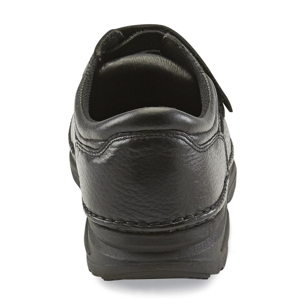 Wonderlite Men's Albert Wide Width Leather Hook and Loop Loafer - Black