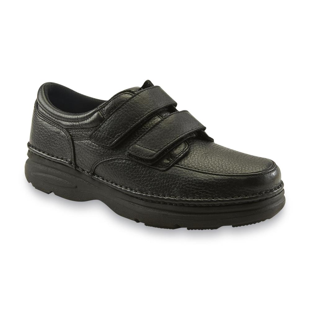 Wonderlite Men's Albert Wide Width Leather Hook and Loop Loafer - Black