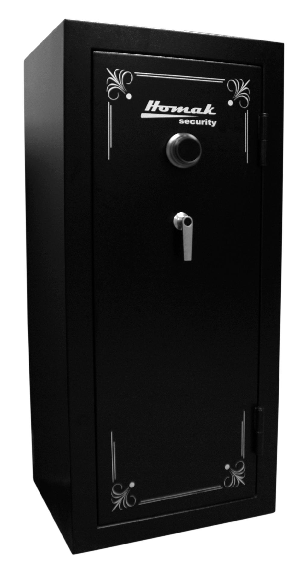 Homak Security 24 - GUN STEEL SAFE - FIRE RESISTANT - MECHANICAL - BLACK