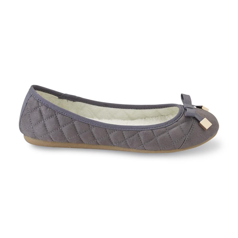 Bongo Women's Dietz Gray Faux Fur Lined Ballet Flat