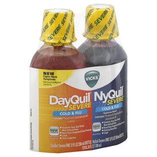 DayQuil NyQuil, Cold & Flu, Severe, Max Strength, 24 fl oz (708 ml)