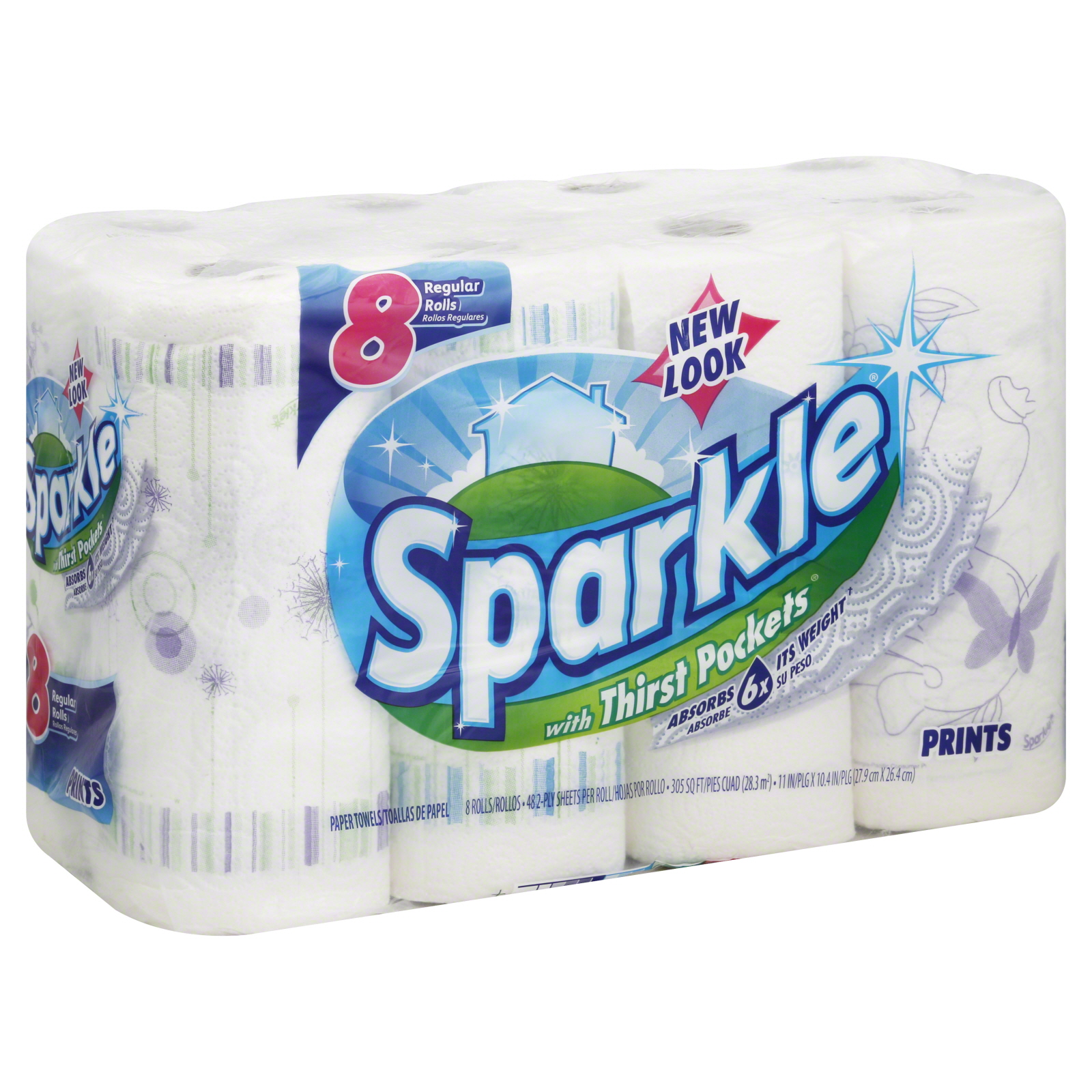 Sparkle Regular Roll Print Paper Towels 8 Rolls Shop Your Way 