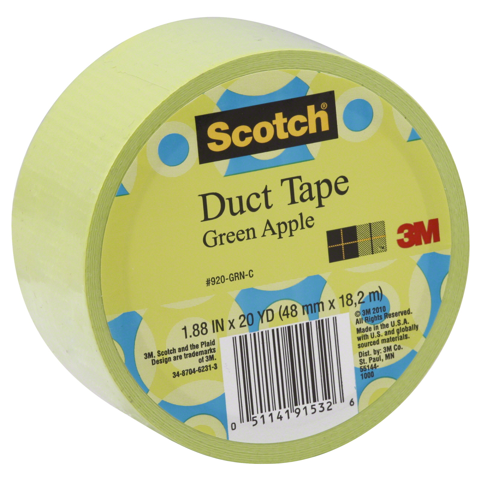 3M Green Apple Duct Tape 1.88" x 20 Yards