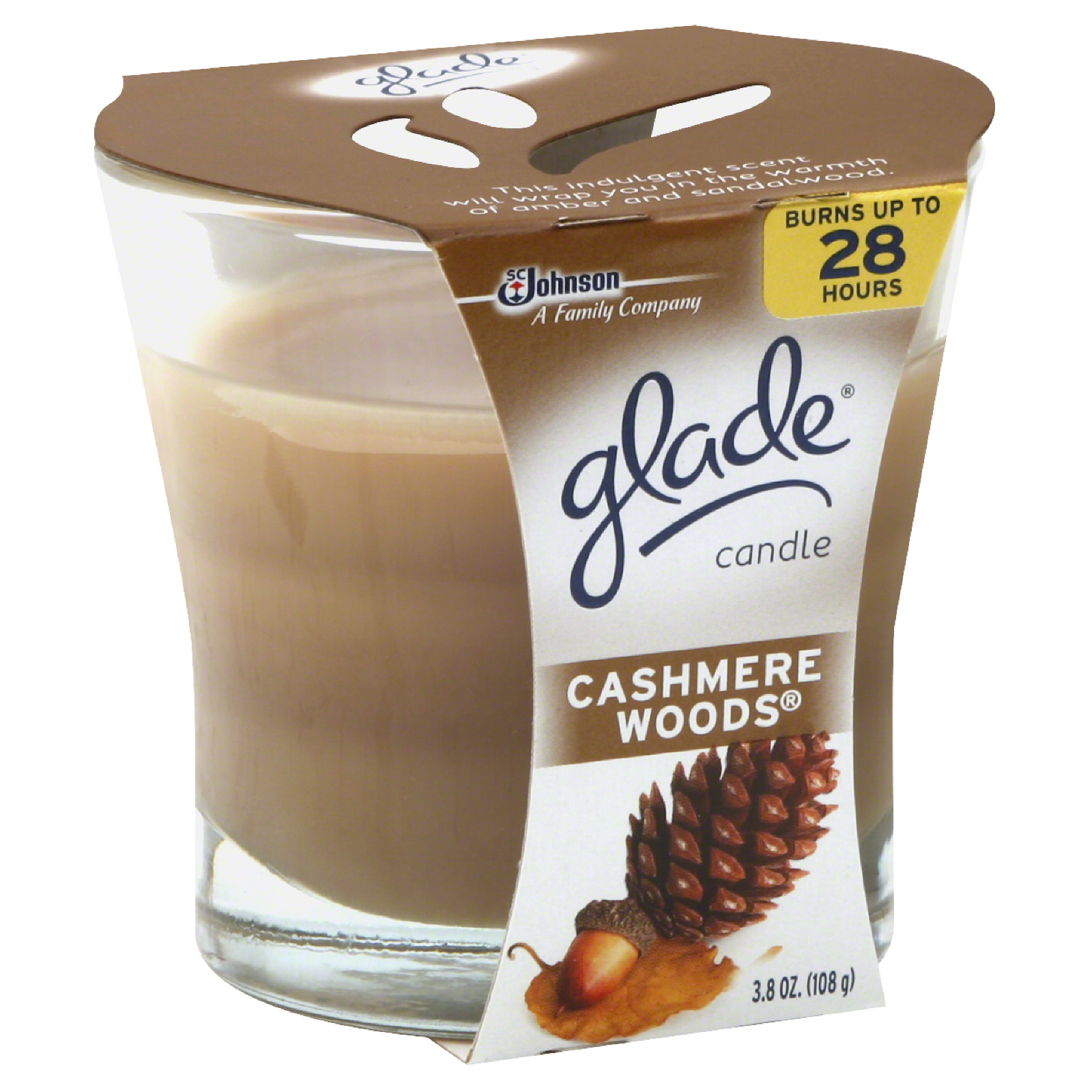 Glade Cashmere Woods Jar Candle, 3.8 oz