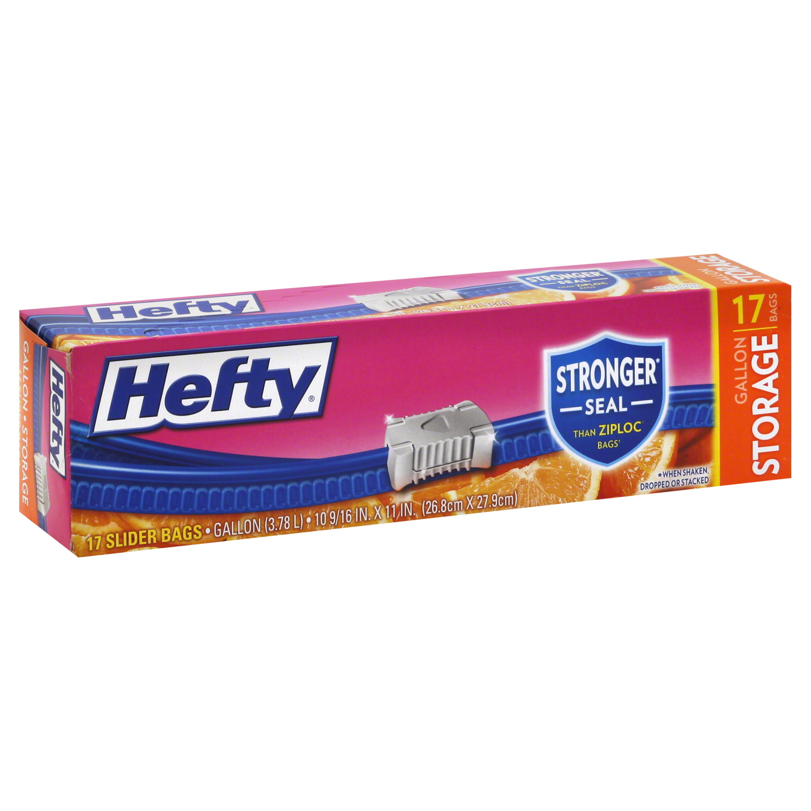 Hefty OneZip Storage Bags, Gallon, 17 bags