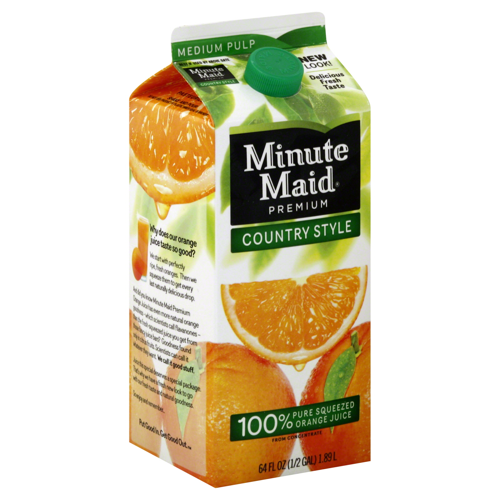 Minute Maid Premium Orange Juice, Country Style, Medium Pulp, 64 fl oz ...