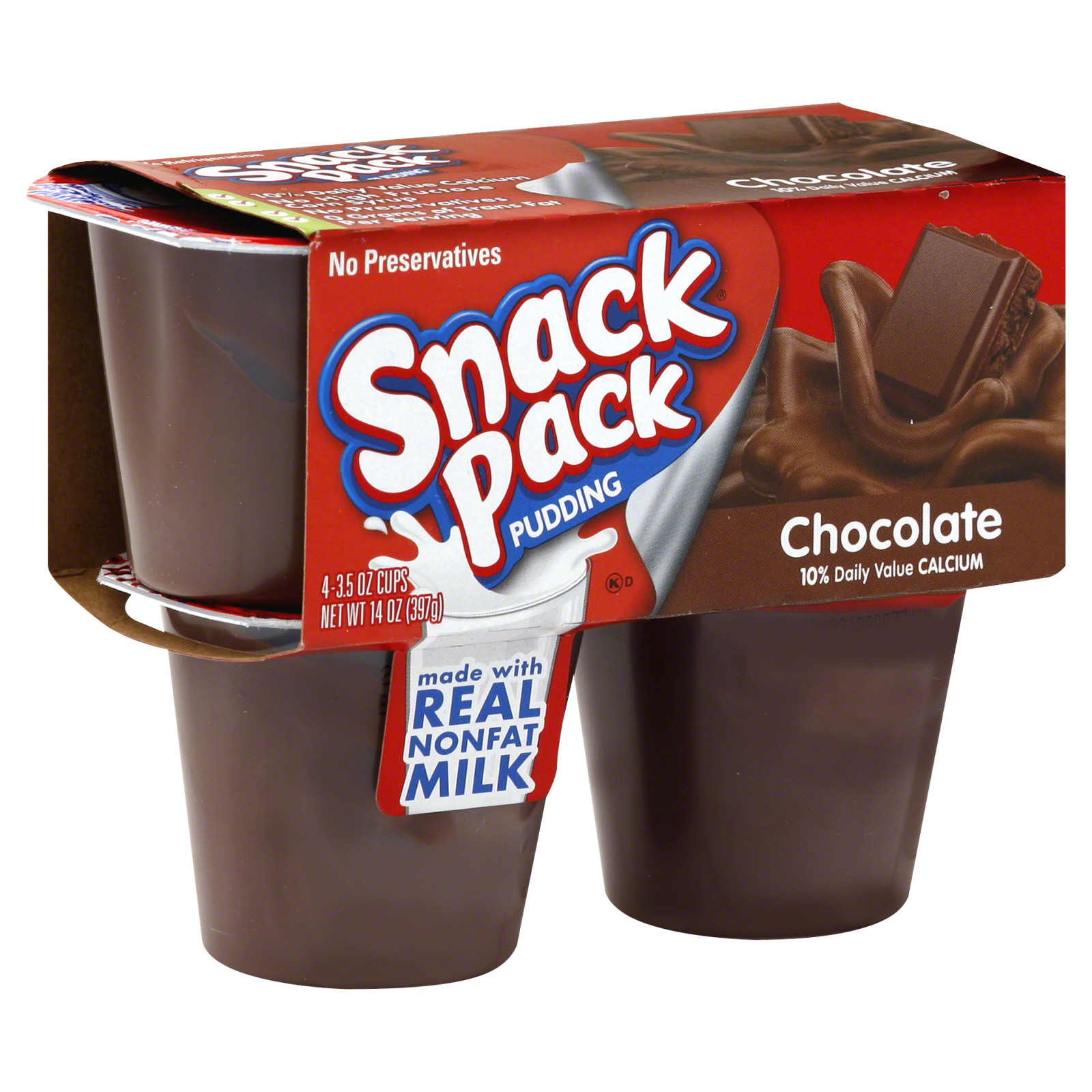 Hunt's Snack Pack Pudding, Chocolate, 4 - 3.5 oz cups [14 oz (397 g)]