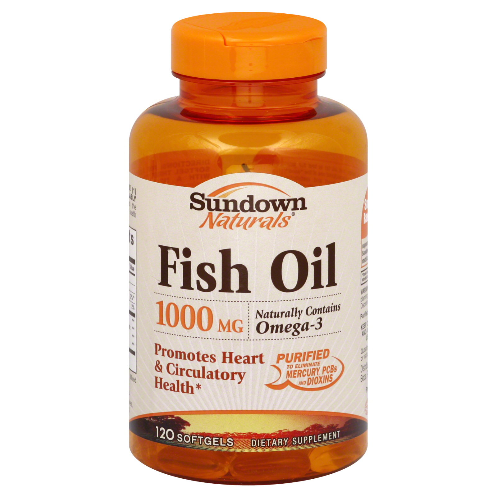 Sundown Naturals Fish Oil, 1000 mg, Softgels, 120 softgels