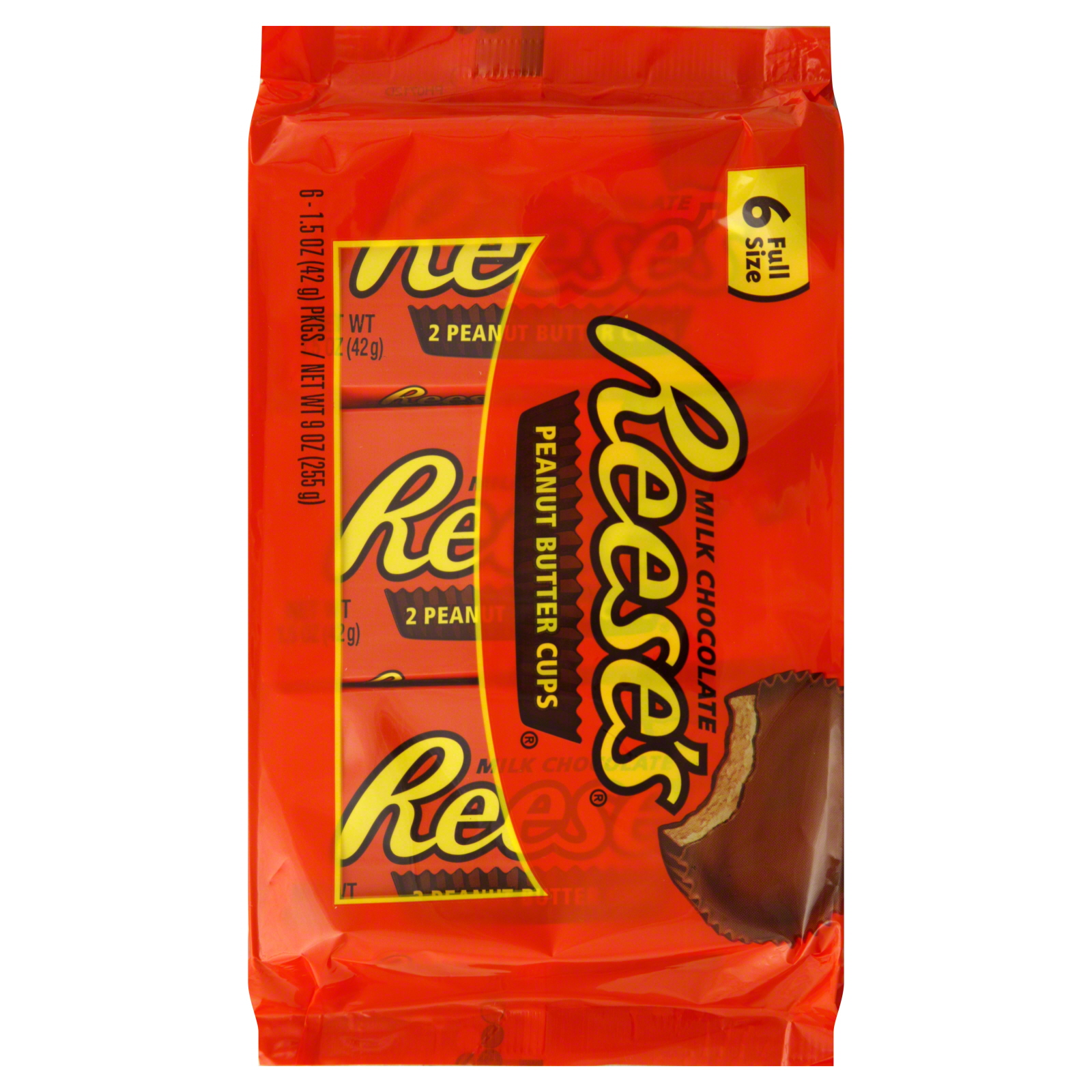 Reese's Peanut Butter Cups, 6 - 1.5 oz (42 g) 2-cup packages [9 oz (252 g)]