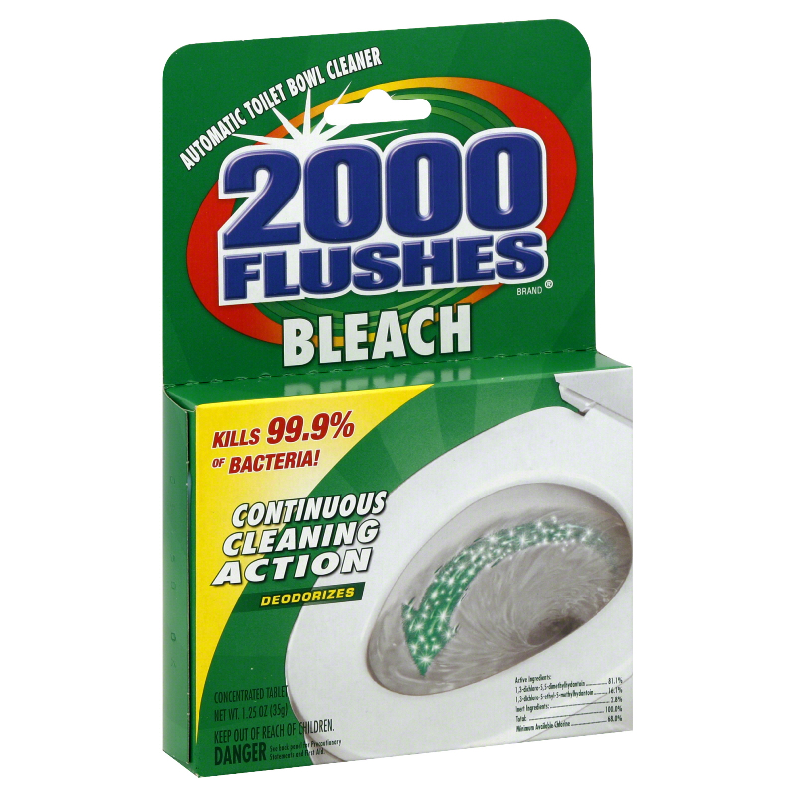 2000 Flushes Toilet Bowl Cleaner, Automatic, Bleach, 1.25 oz (35 g)