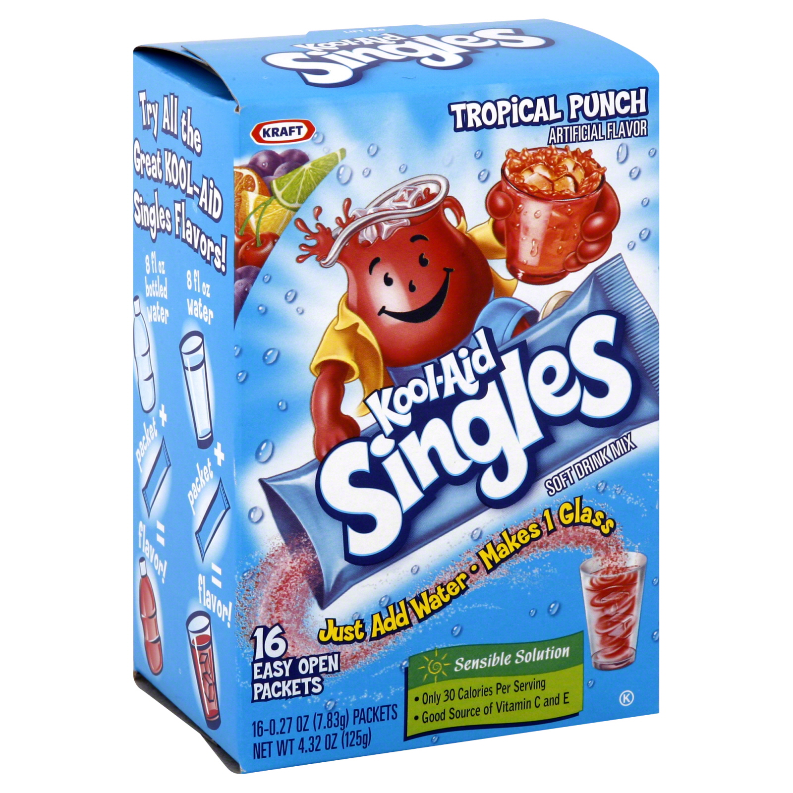 Kool-Aid Singles Soft Drink Mix, Tropical Punch, 16 - 0.27 oz (7.83 g ...