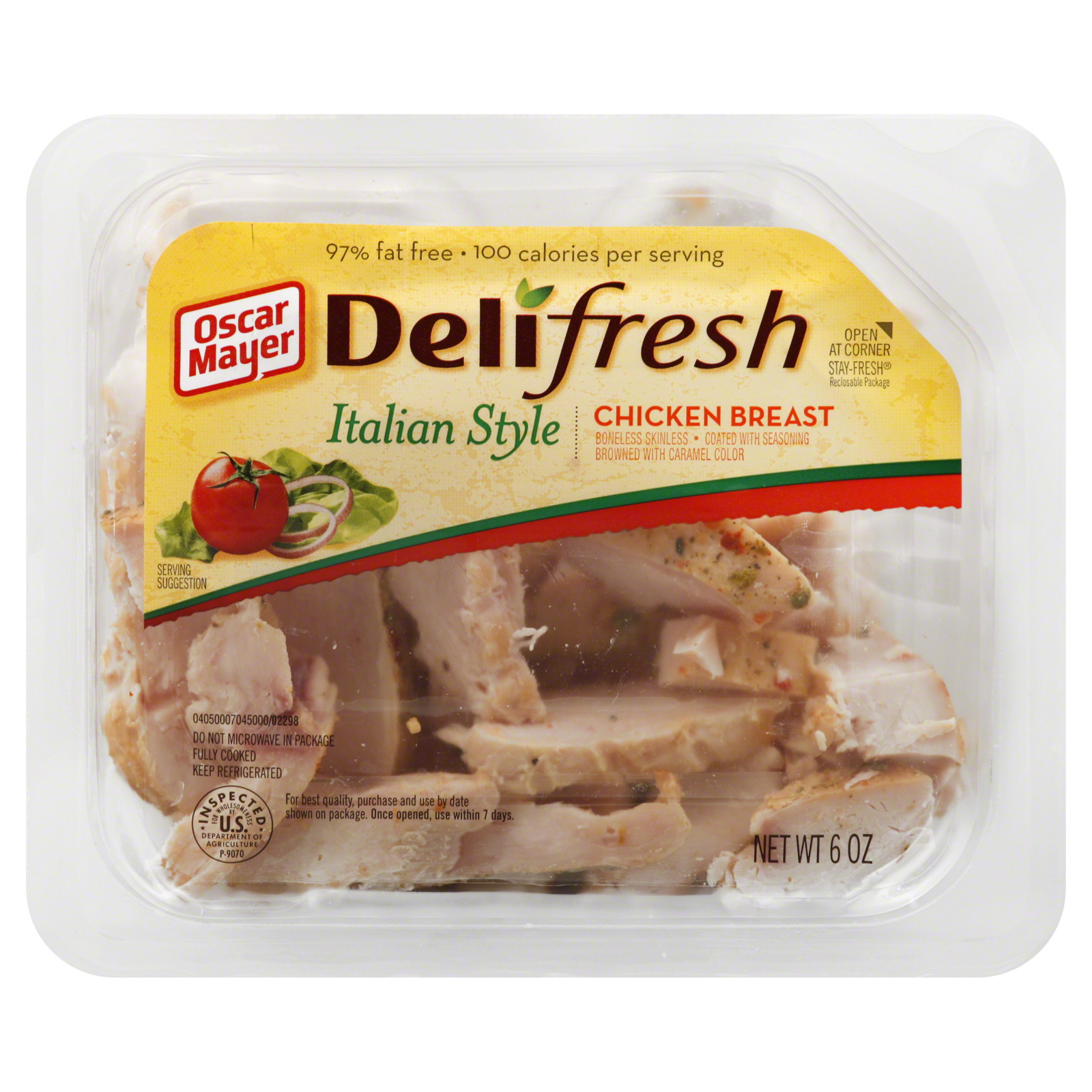 Oscar Mayer Deli Fresh Chicken Breast, Italian Style, Strips, 6 oz