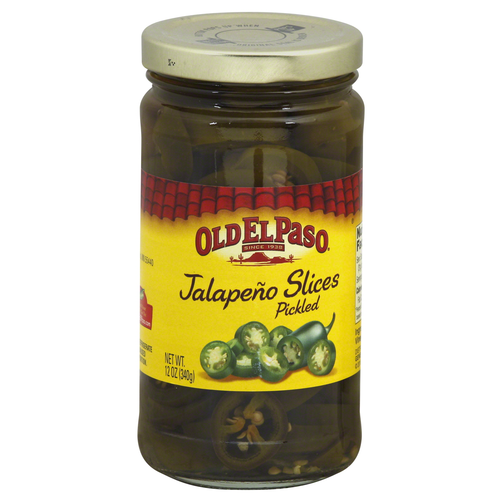 Old El Paso Jalapeno Slices, Pickled, 12 oz (340 g)