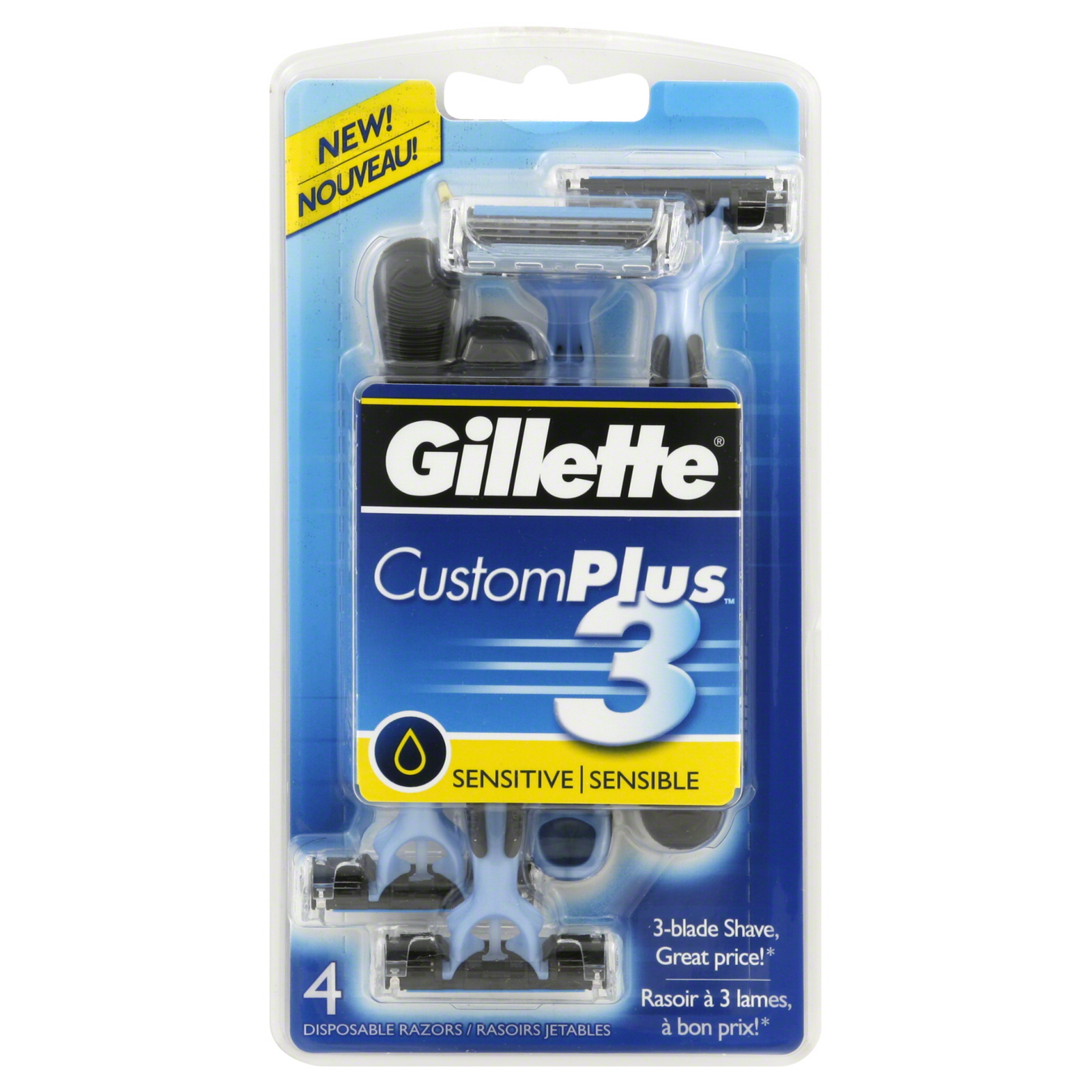UPC 047400053816 - Gillette Custom Plus 3 Disposable Razors, Sensitive ...