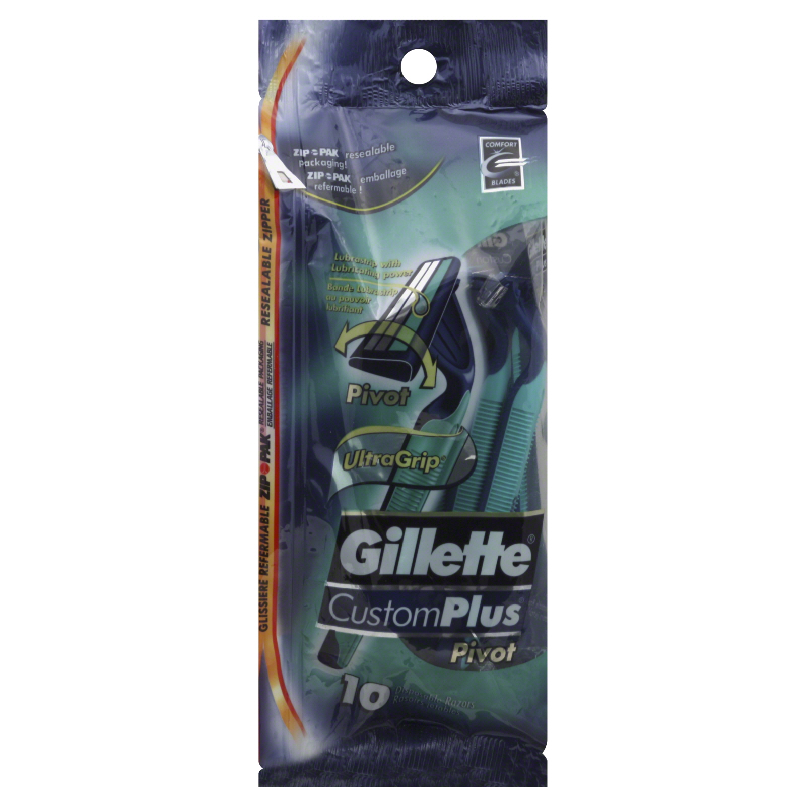 UPC 047400115798 - Gillette Custom Plus Razors, Disposable, Pivot, 10 ...