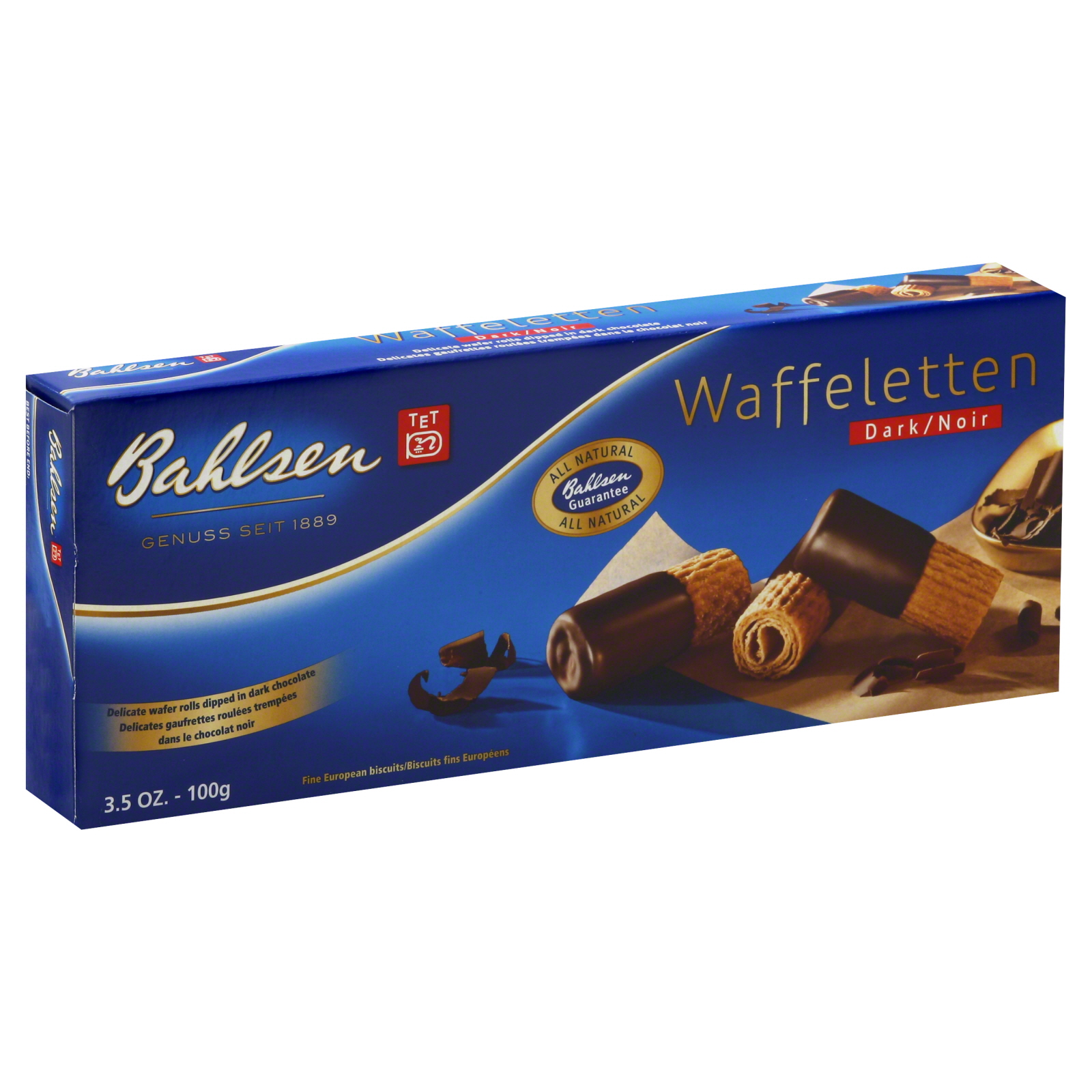 Bahlsen Wafer Rolls, Dark Chocolate Dipped, Waffeletten, 3.5 oz (100 g)