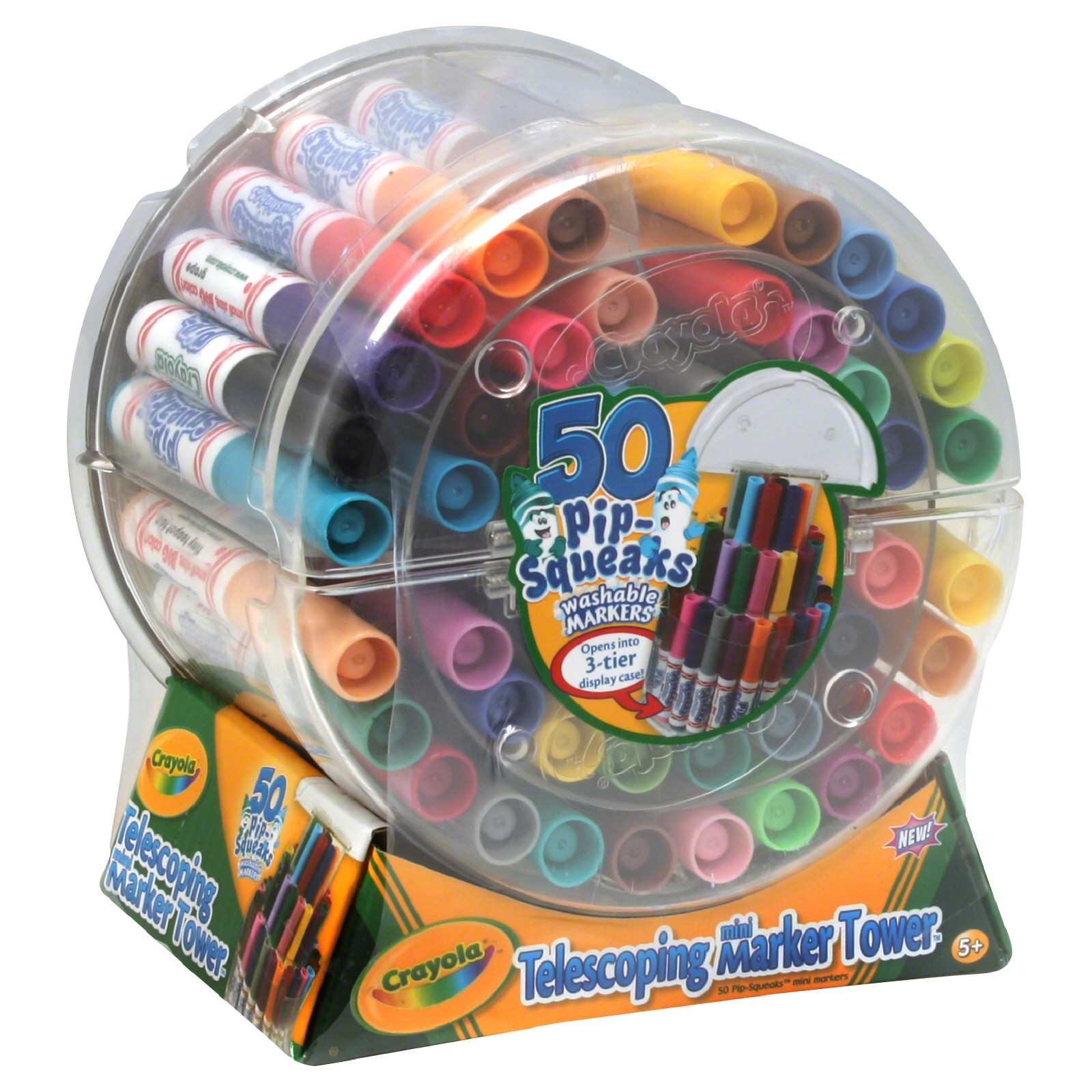 Crayola Pip-Squeaks Telescoping Mini Marker Tower, Washable Markers, 50 ...