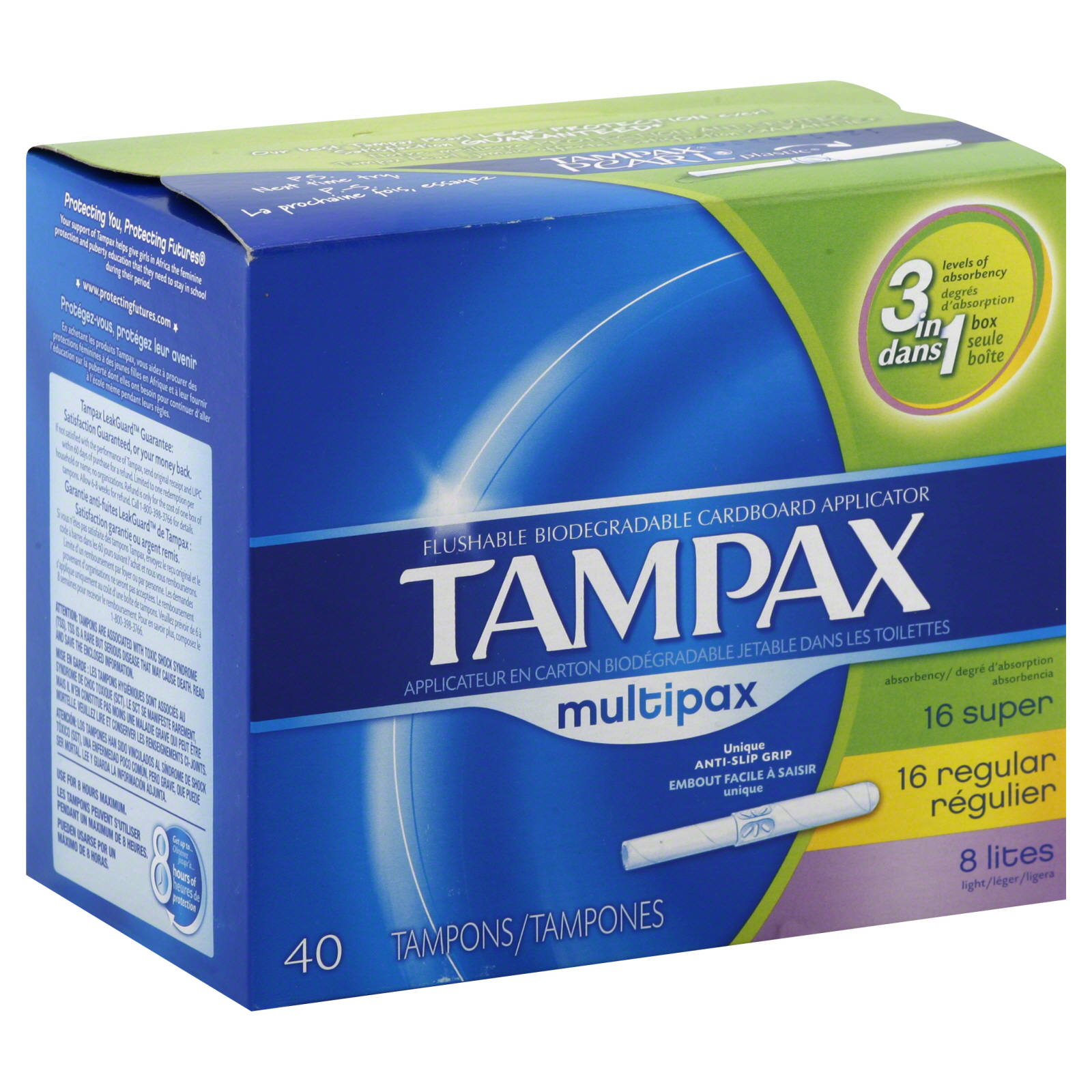 UPC 073010520288 - Tampax Tampons, Cardboard, Multipax, 40 tampons ...