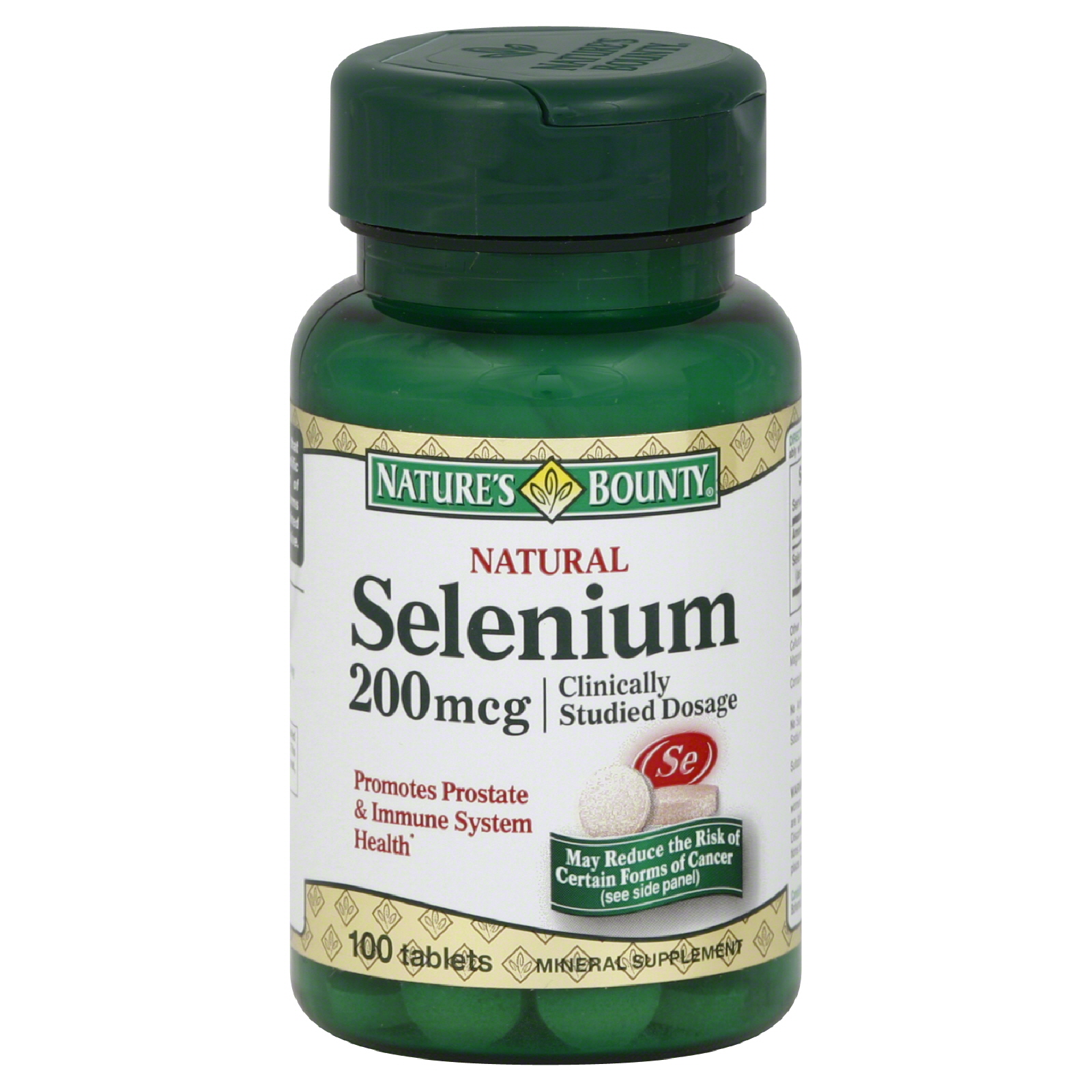 Nature's Bounty Selenium, Natural, 200 mcg, Tablets, 100 tablets