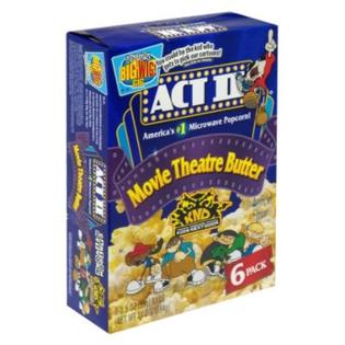 Act II Microwave Popcorn, Movie Theater Butter, 6 - 3.5 oz bags [(21 oz ...