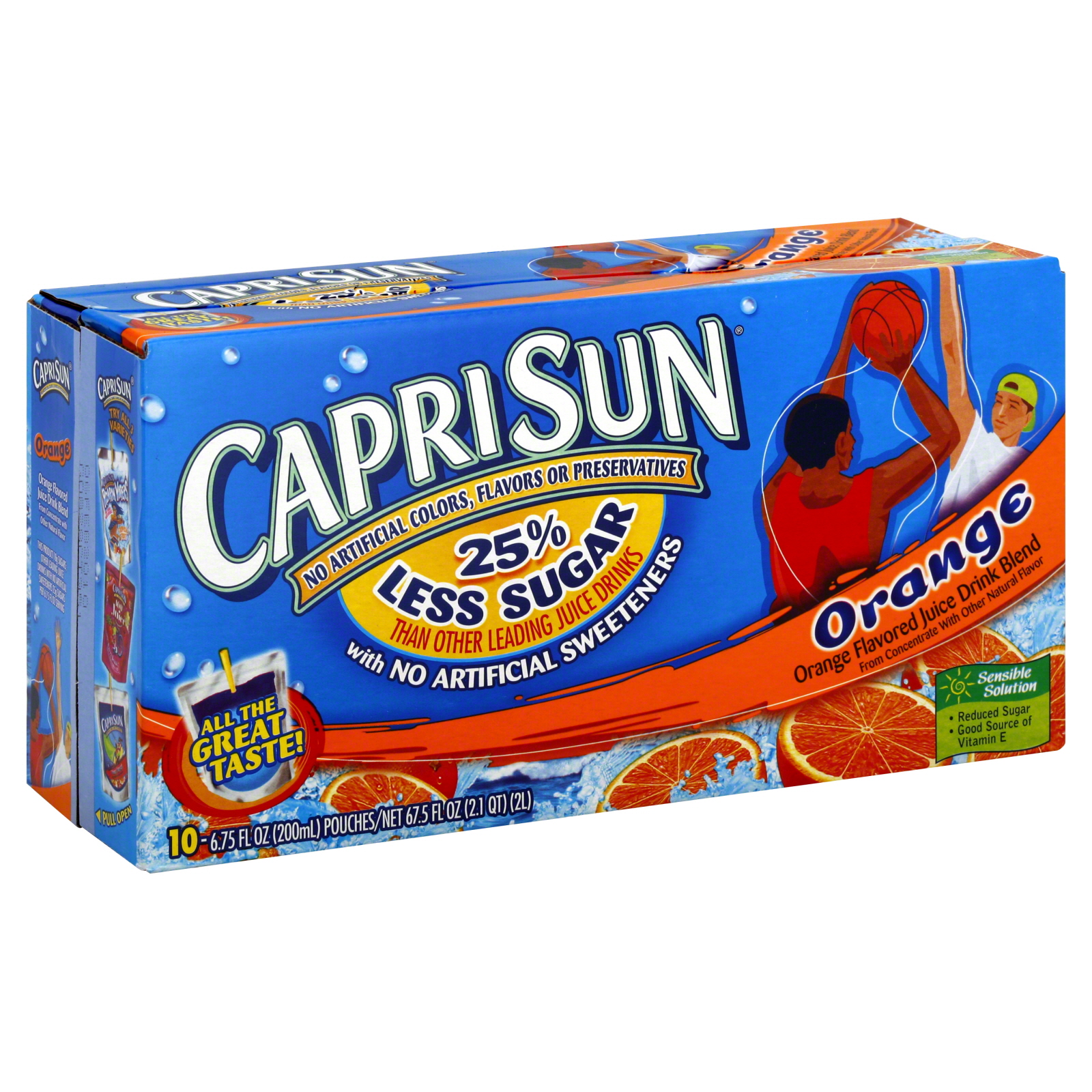 Capri Sun Juice Drink Blend, Orange, 10 - 6.75 fl oz (200 ml) pouch [67 ...