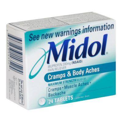 Cramps & Body Aches Pain Reliver, Maximum Strength, 200 mg, Tablets, 24 ...