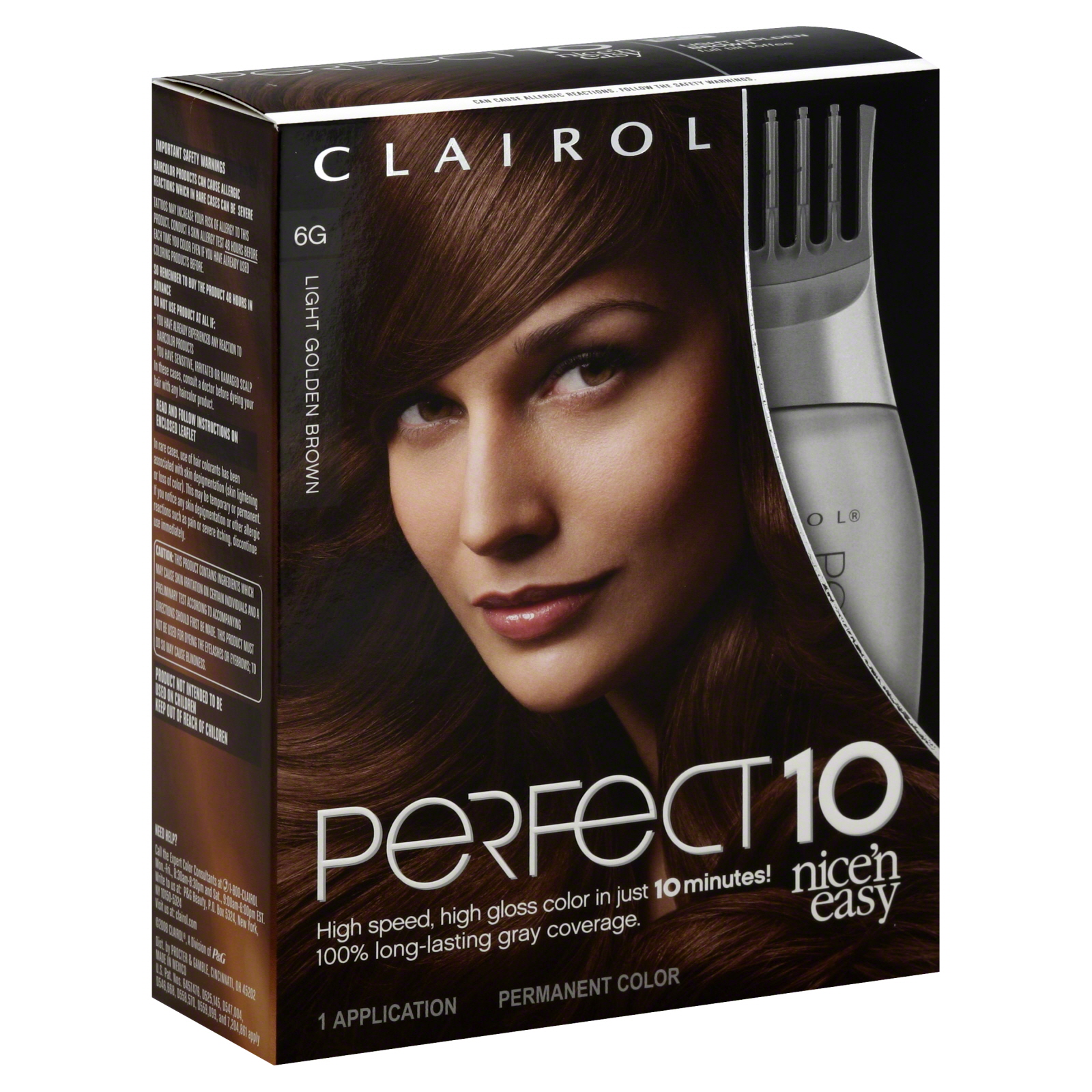 Nice 'N Easy Perfect 10 Permanent Color, Light Golden Brown 6G, 1 ...