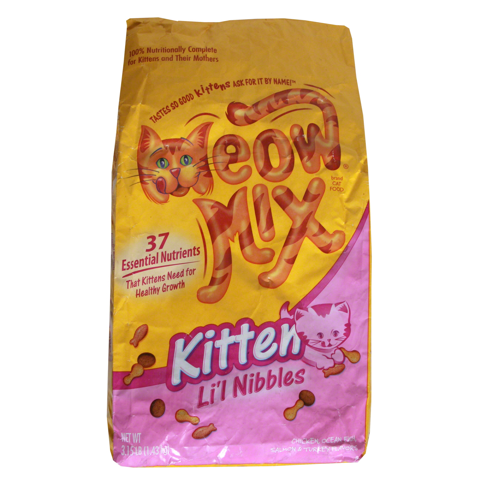 Meow Mix Cat Food, Kitten Li'l Nibbles, 3.15 lb (1.43 kg)
