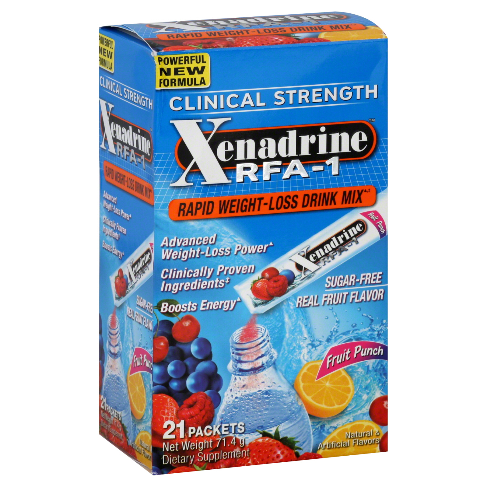 RFA-1 Drink Mix, Rapid Weight-Loss, Clinical Strength, Fruit Punch, 21 ...