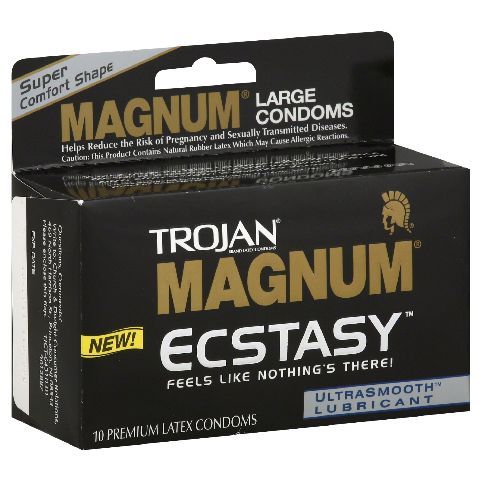 Trojan Magnum Ecstasy Condoms, Premium Latex, UltraSmooth Lubricant ...
