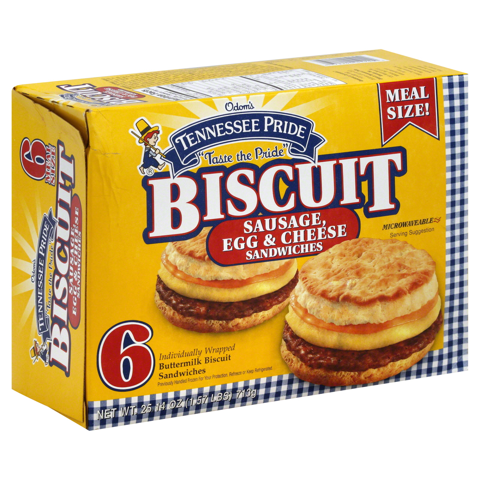 Tennessee Pride Biscuit Sandwiches, Sausage, Egg & Cheese, 6 sandwiches ...