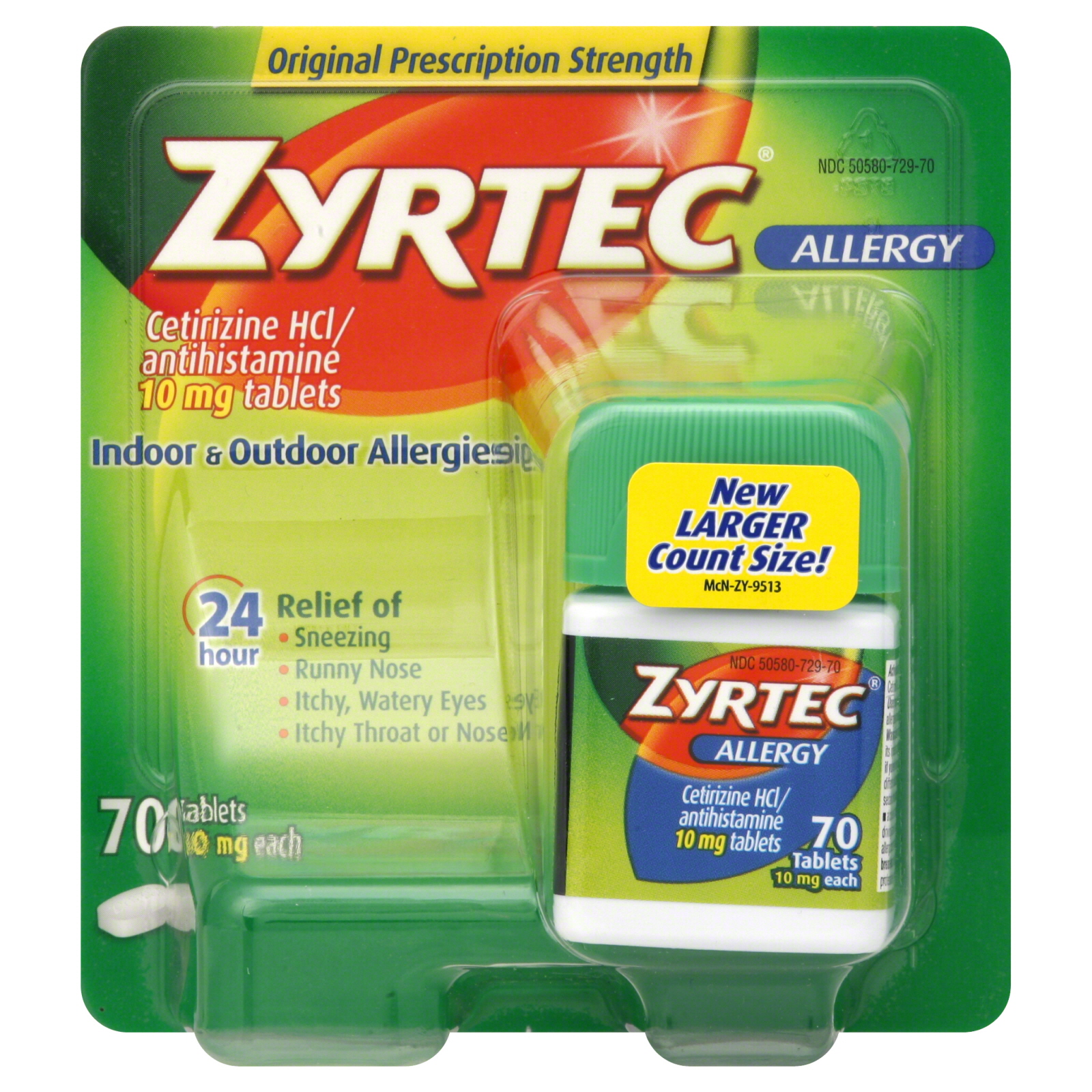 Allergy, Original Prescription Strength, 10 mg, Tablets 70 tablets