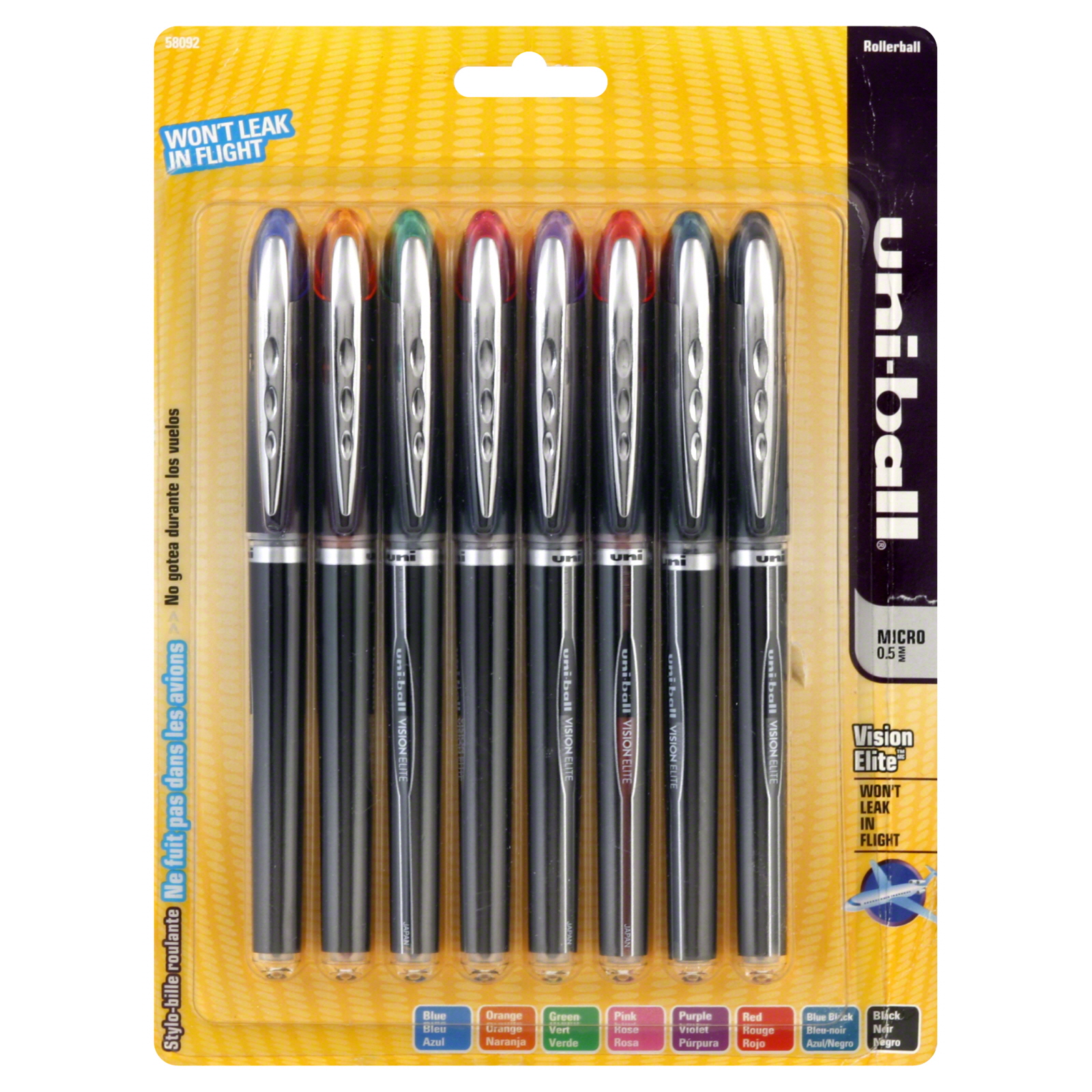 uni-ball SAN58092PP Vision Elite Stick Roller Ball Pen, Assorted Ink ...
