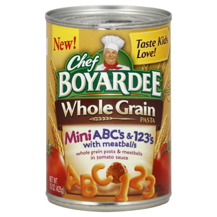 Chef Boyardee Mini ABC's & 123's with Meatballs, Whole Grain, 15 oz ...