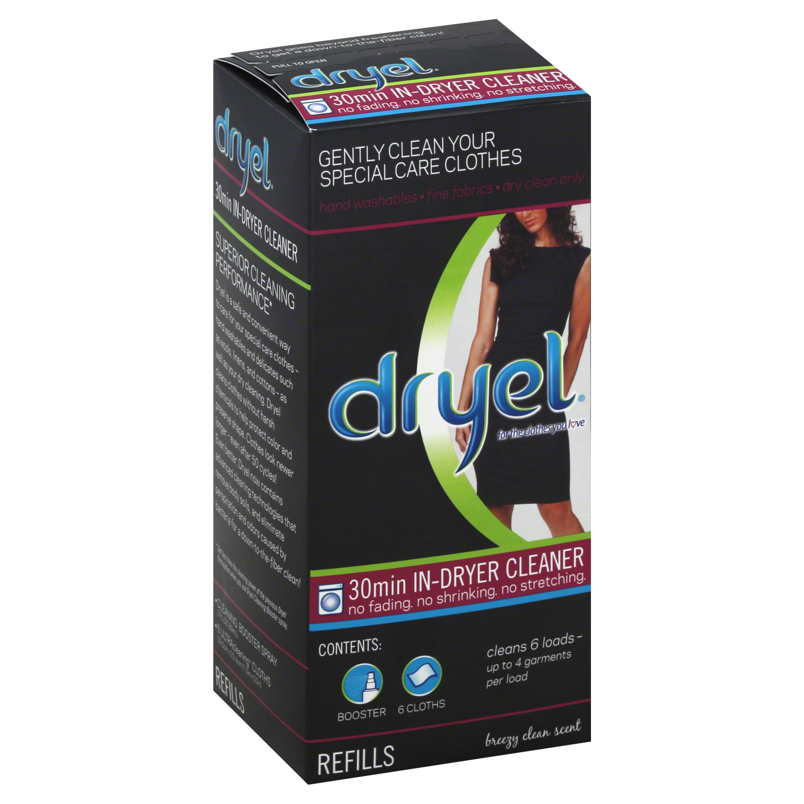 Dryel In-Dryer Cleaning Refill Cloths, Clean Breeze Scent 6 cloths
