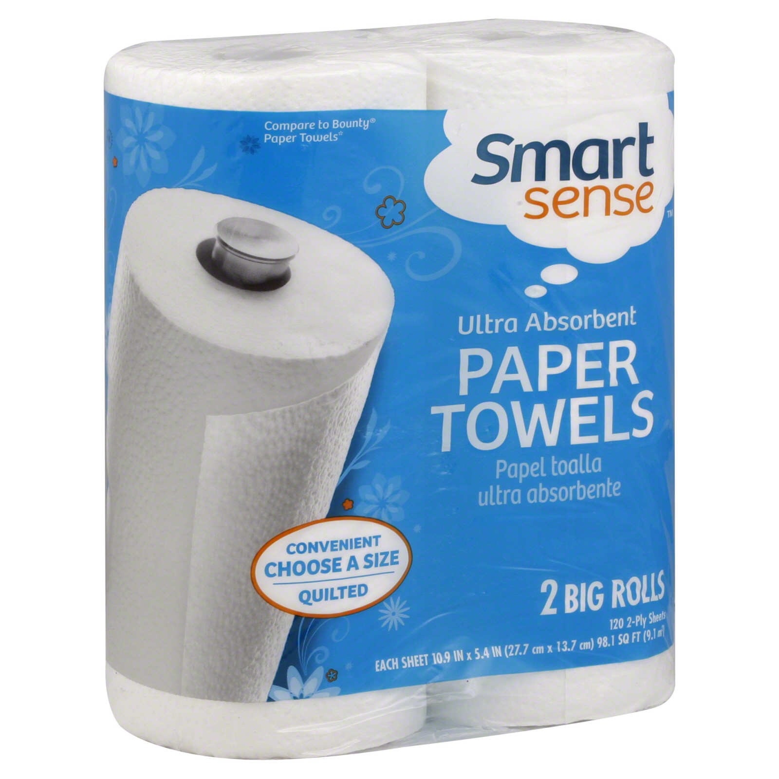 Smart Sense Paper Towels, Big Roll, 2-Ply, 2 rolls