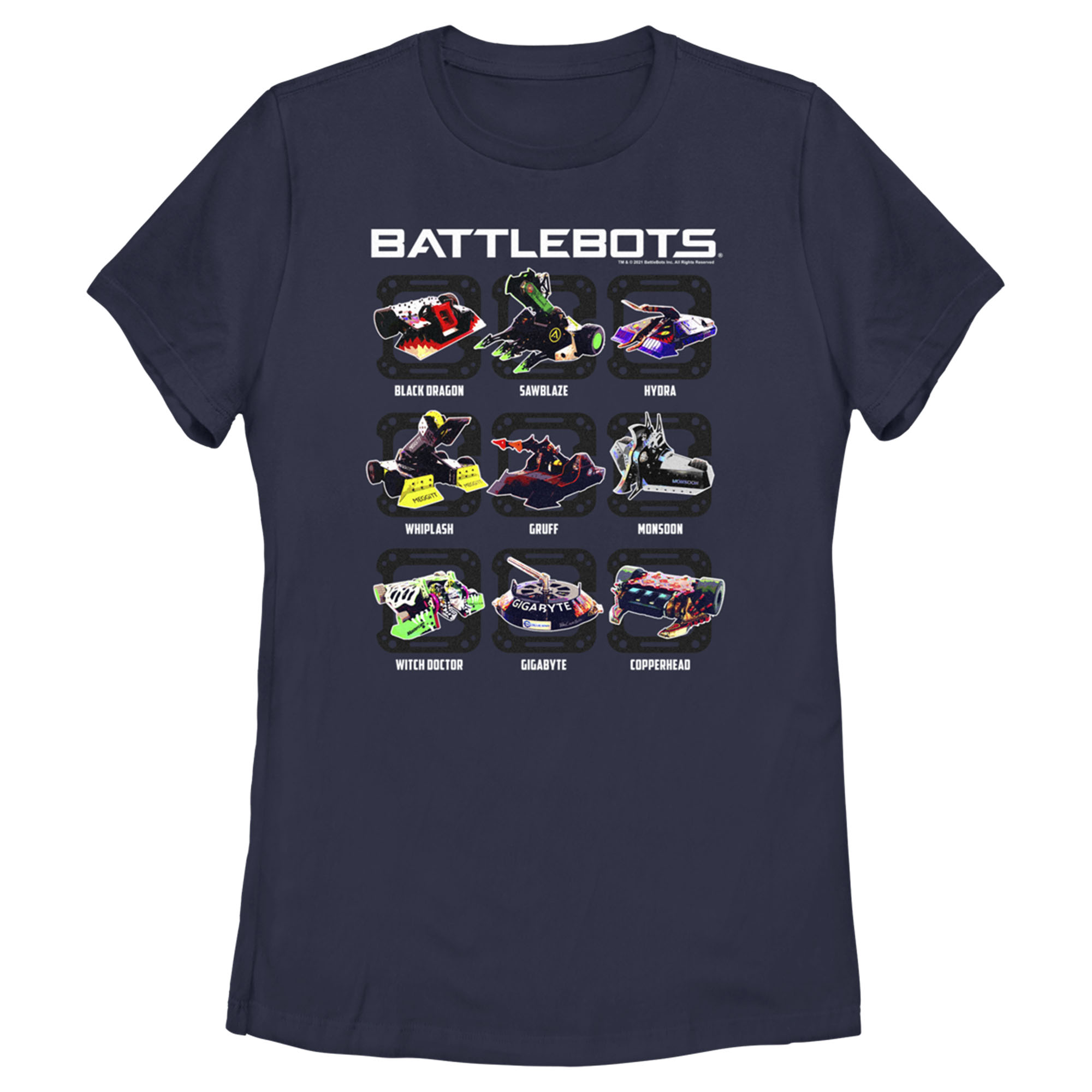 Women's Battlebots Robot Chart Graphic Tee