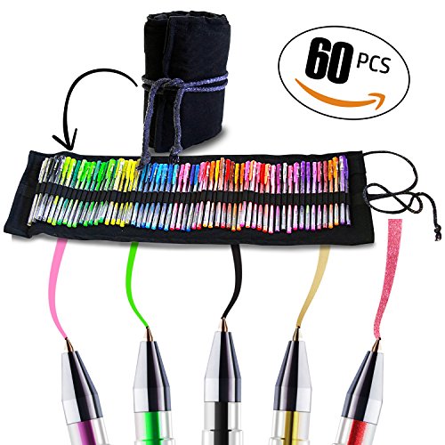 fly pen OFFPRB01FPSCNLU 60 Gel Pens Set Multi-Colored Art Set Rainbow ...