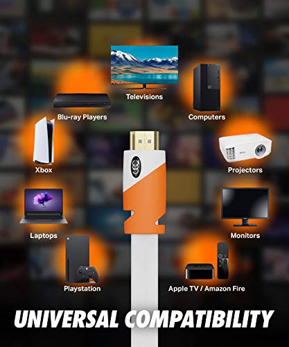 Ultra Clarity Cables Flat HDMI Cable 25ft - High Speed Hdmi Cord ...