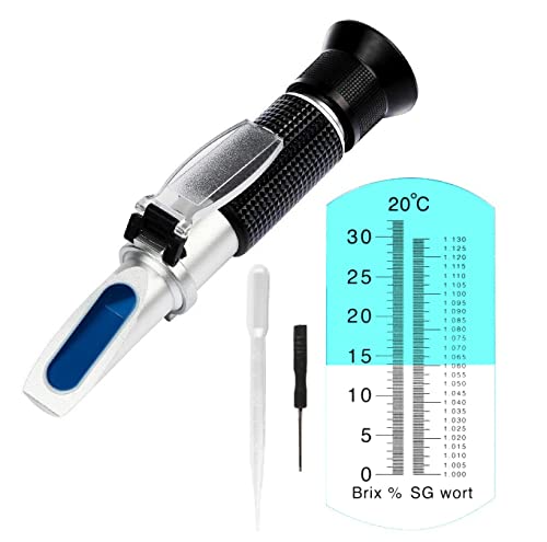 XRCLIF Brix Refractometer for Brewing Beer Wort Refractometer, Handheld ...