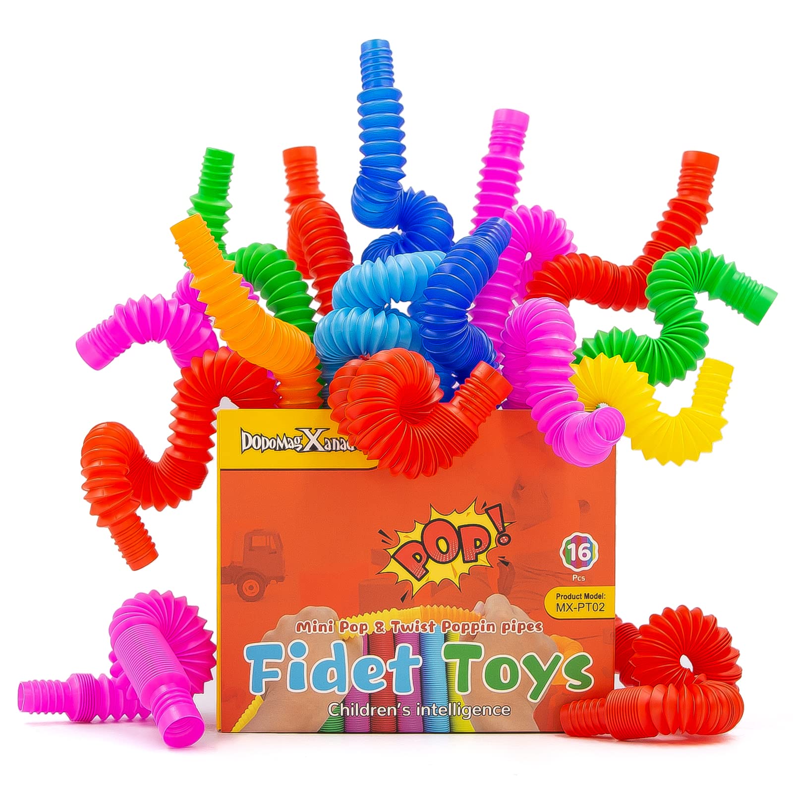 DODOMAGXANADU Pop Tubes Sensory Fidget Toys for Kids, Fidget Toddler ...