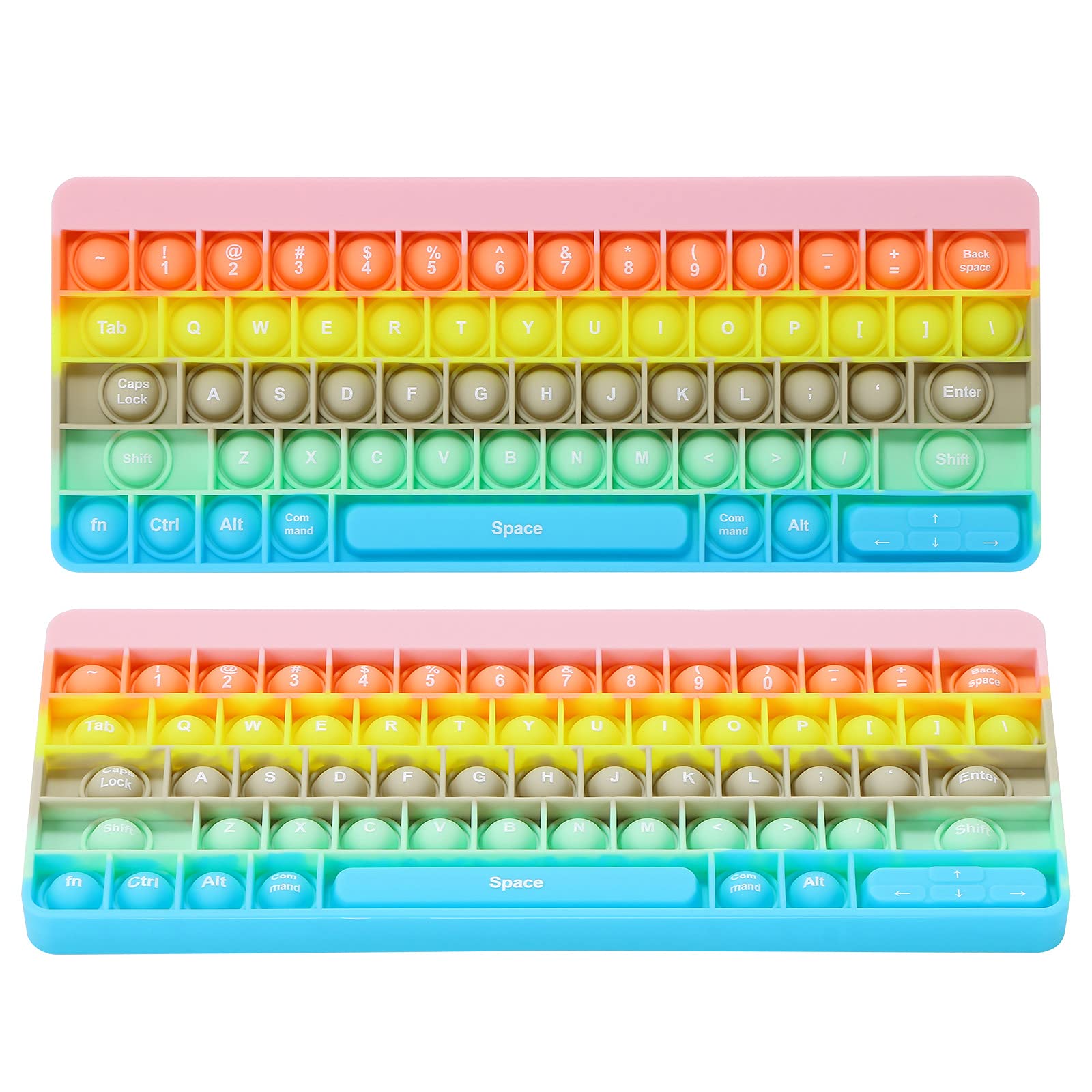 MEIEST Big Size Pop Bubble Fidget Sensory Toy,Silicone Rainbow Keyboard ...