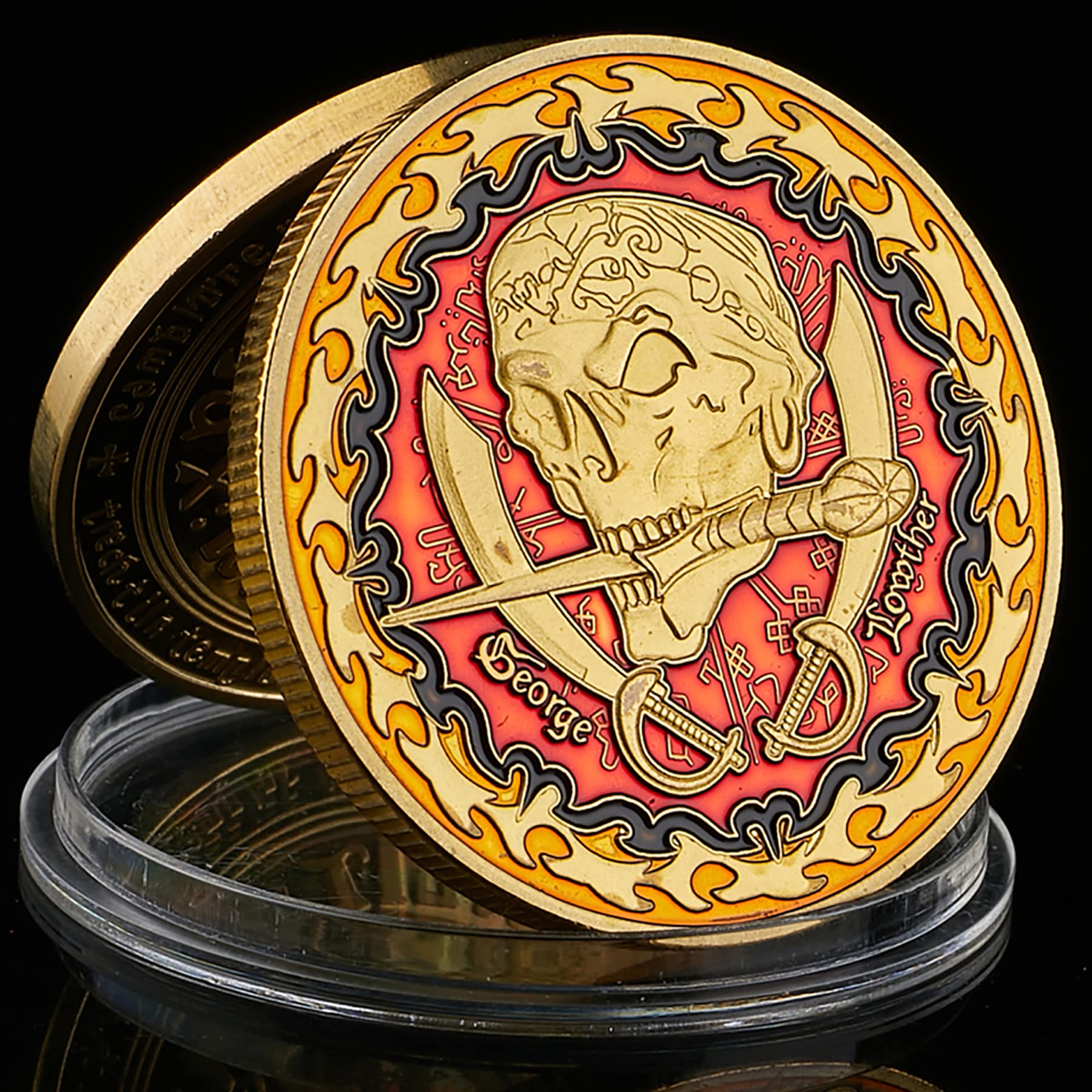 MXHUA Skull Pirate Ship Treasure challenge coin