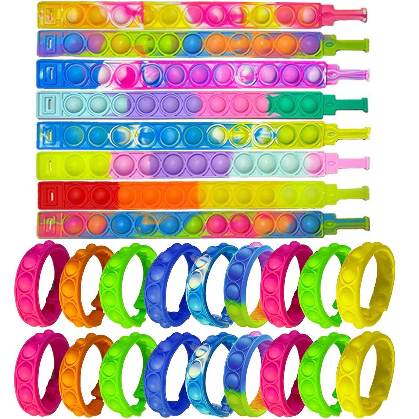 kapibarasensei 25PcS Push Pop Fidget Toy Fidget Bracelet, Durable and ...