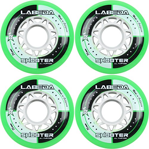 Labeda Wheels Inline Roller Hockey Shooter All Purpose Green 76mm 83A x4