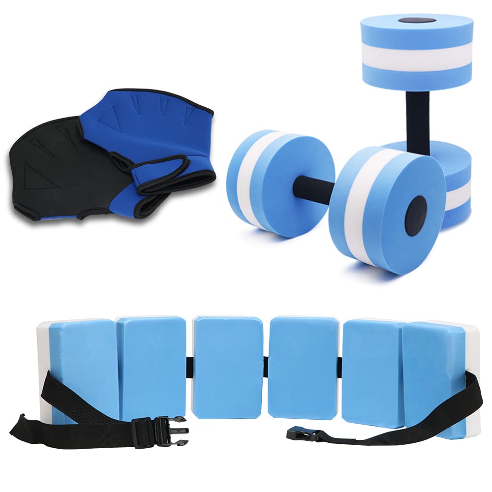 UNAOIWN 5 Pieces Water Aerobics Set for Aquatic Exercise, Pool Fitness ...