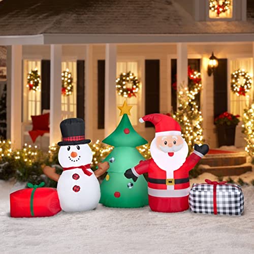 Airblown Inflatables Holiday Time Airblown Inflatable Santa and Snowman ...
