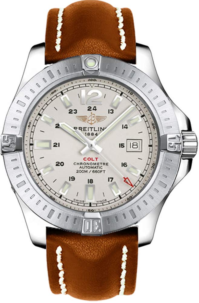 Breitling colt Automatic 44mm Brown Leather Strap Mens Watch
