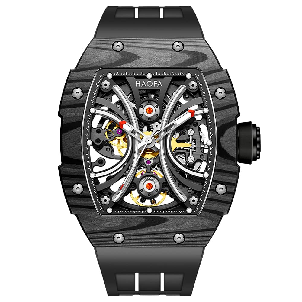 HAOFA Haofa Automatic Mechanical Square Men Watch Self Wind Skeleton ...